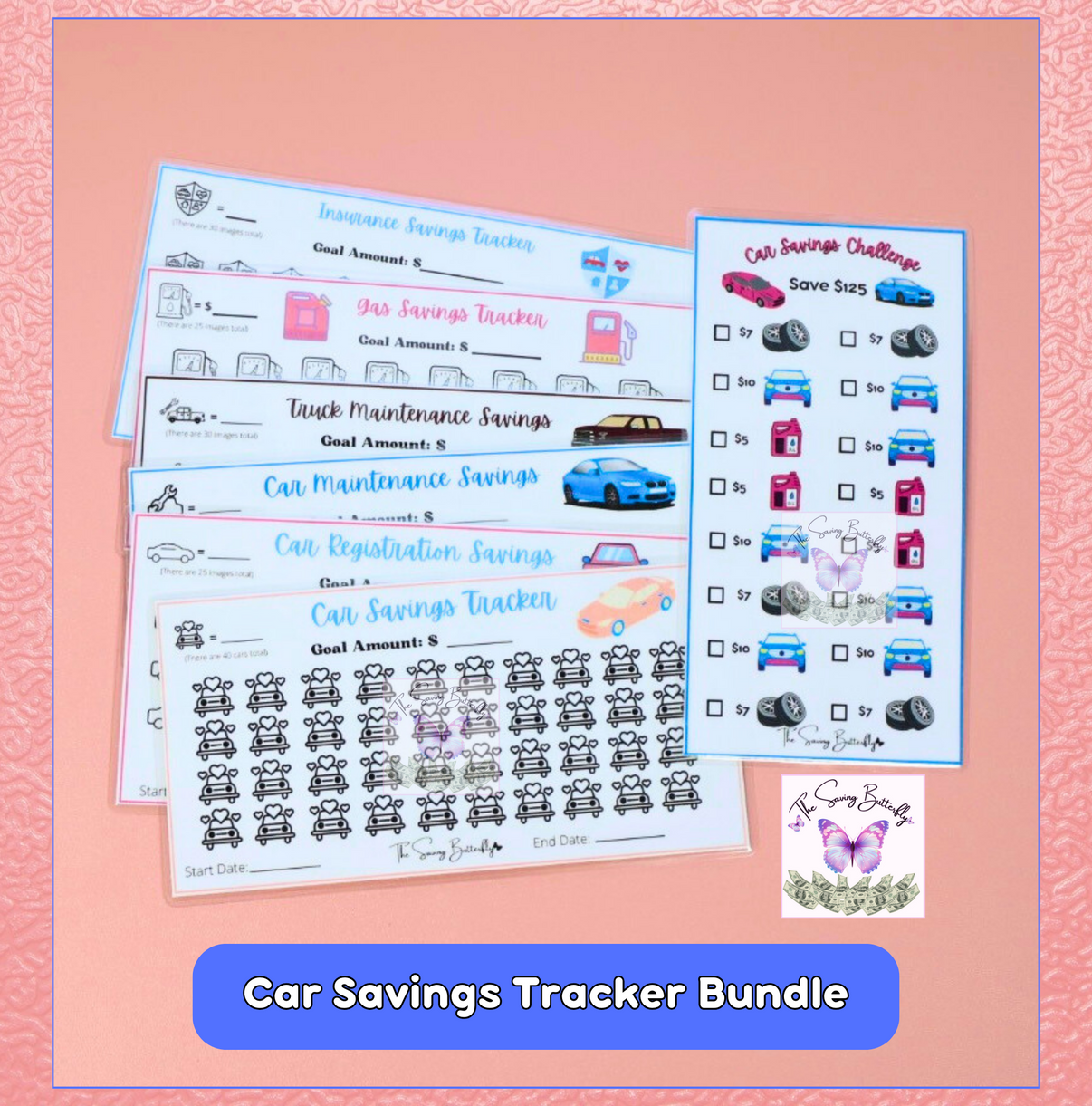 Car Savings Challenge Bundle Set A6 Size – The Saving Butterfly